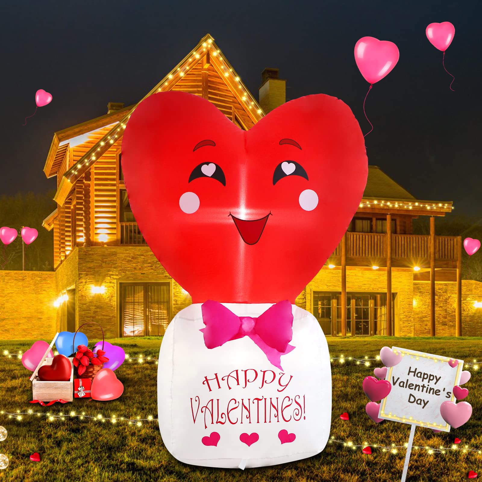 Amazon.com: Valentines Day Inflatable Yard Decorations, SHDEJTG 4 Ft ...