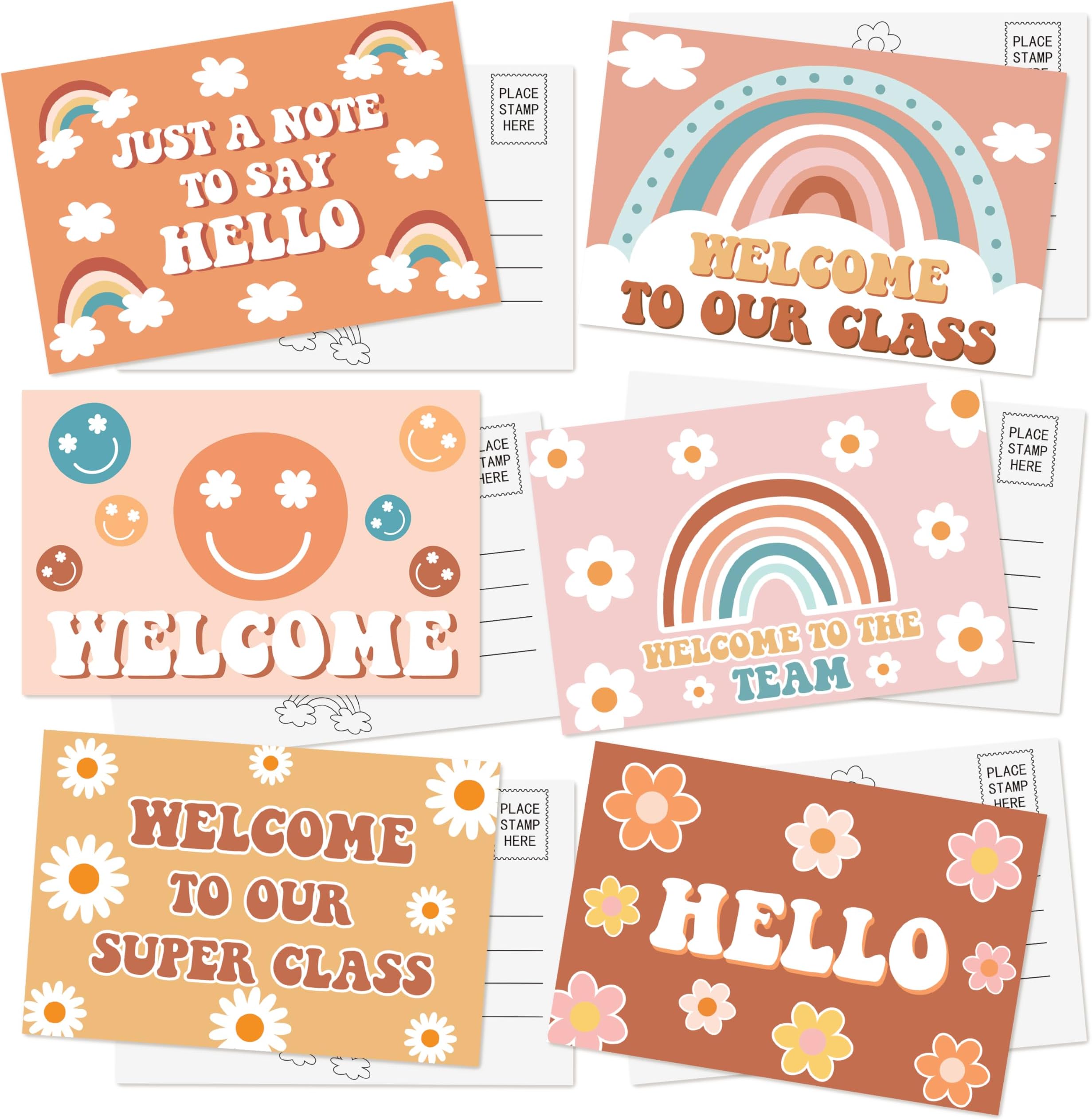 Amazon.com : BeYumi Groovy Boho Welcome Postcards - 60Pcs Back to ...