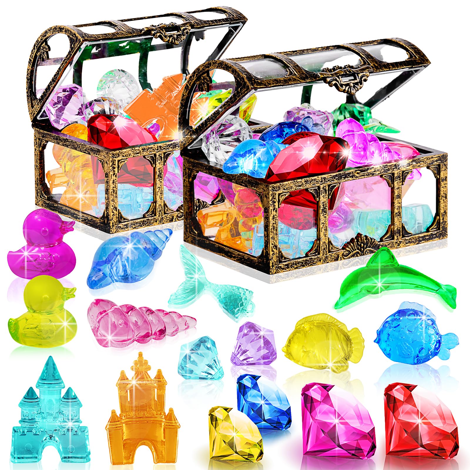 Amazon.com: MGparty 28 Pcs Diving Gems Pool Toy Colorful Diamonds Set ...