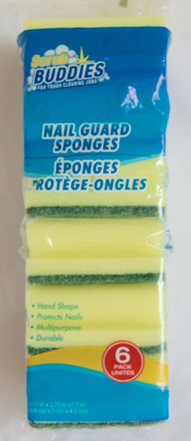 Amazon.com: Scrub Buddies 6 Pack of Nail Guard Sponges : Health & Household