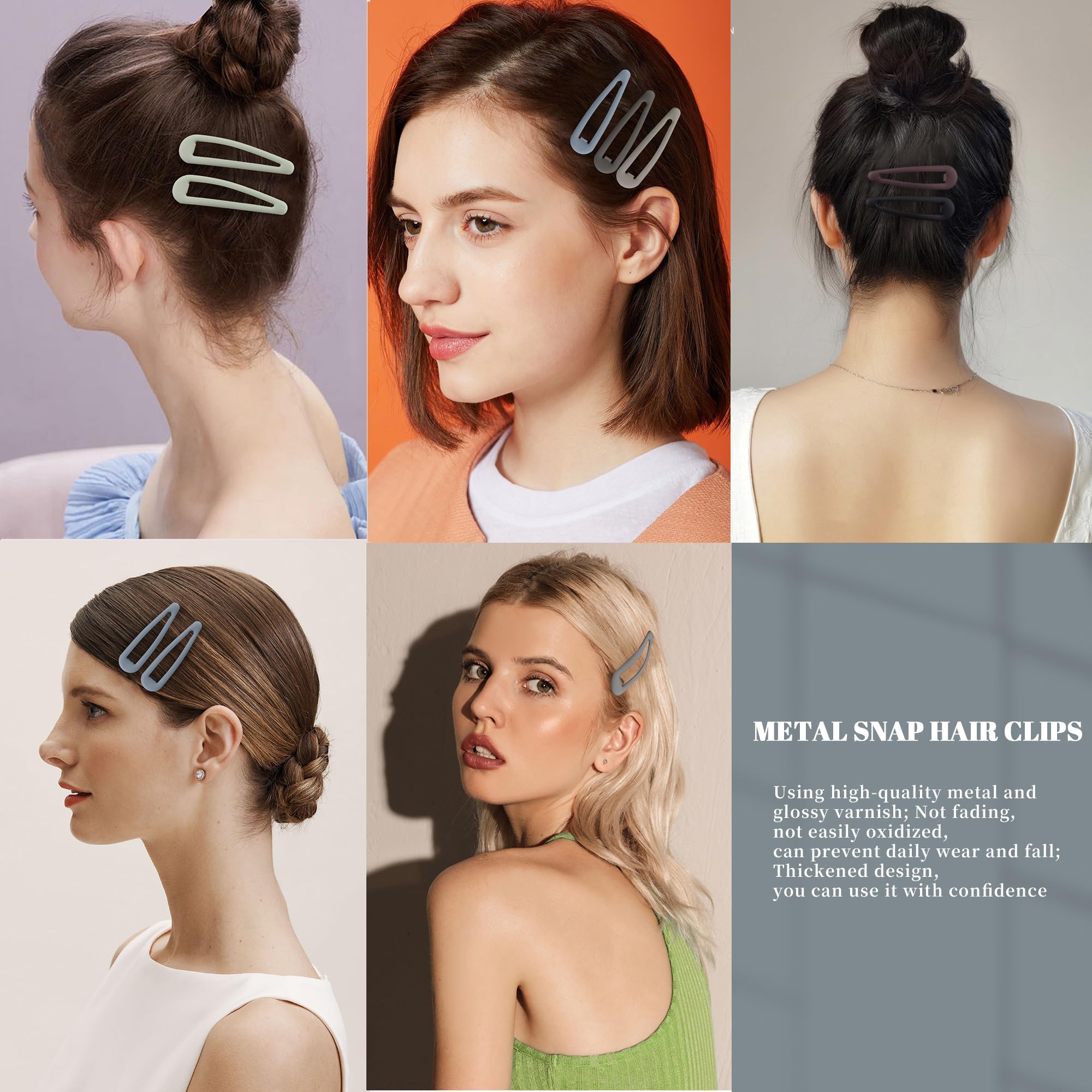 Snapklik.com : Cptots Medium Snap Hair Clips Metal No Slip Hair ...