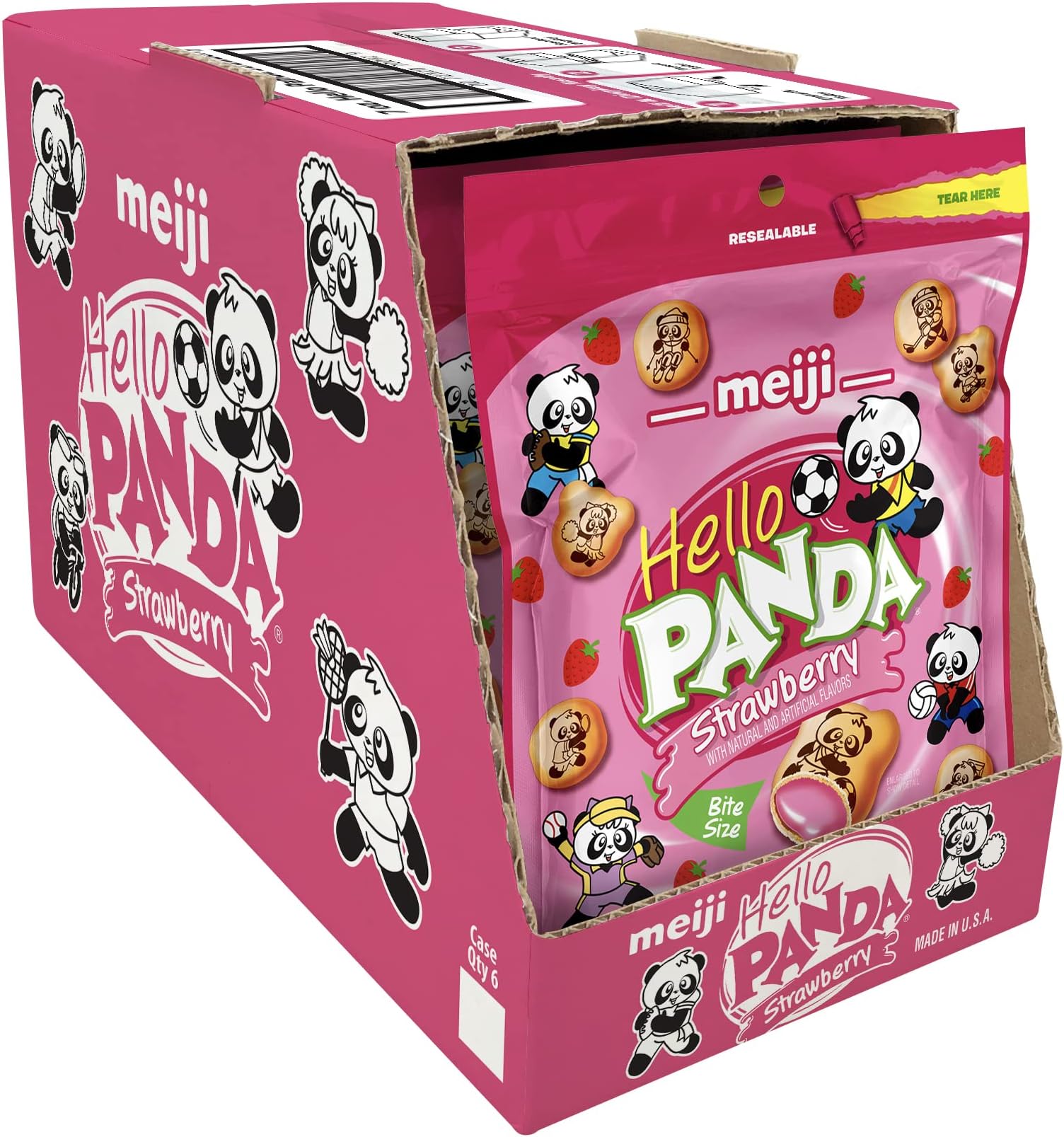 Amazon.com: Meiji Hello Panda Cookies, Strawberry Crème Filled - 7 Oz ...