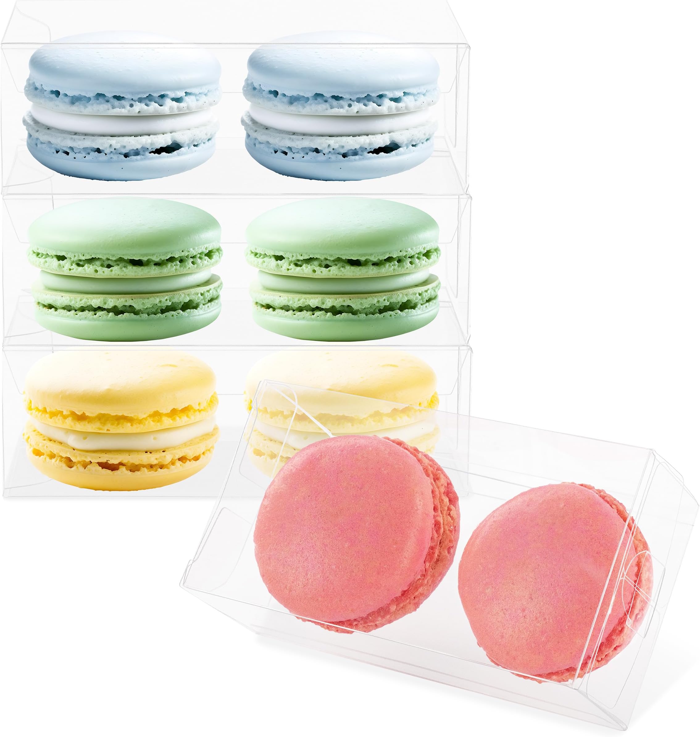 Amazon.com: Lot45 Macaron Boxes for 2-100 Pack of 4 x 2 x 1 Inch Clear ...