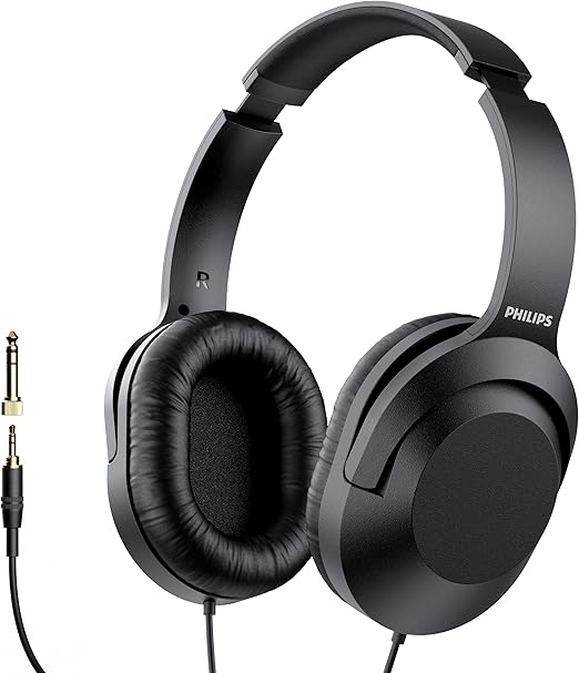 Amazon.com: PHILIPS Over Ear Wired Stereo Headphones for Podcasts ...