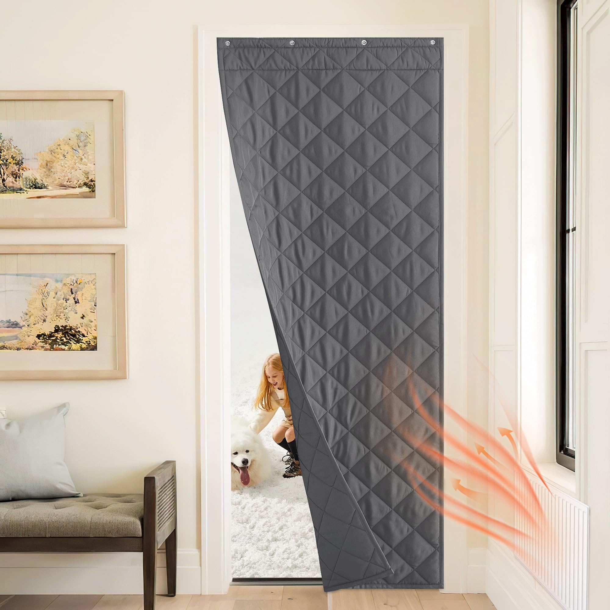 NICETOWN Thermal Insulated Door Curtain, Windproof Waterproof ...