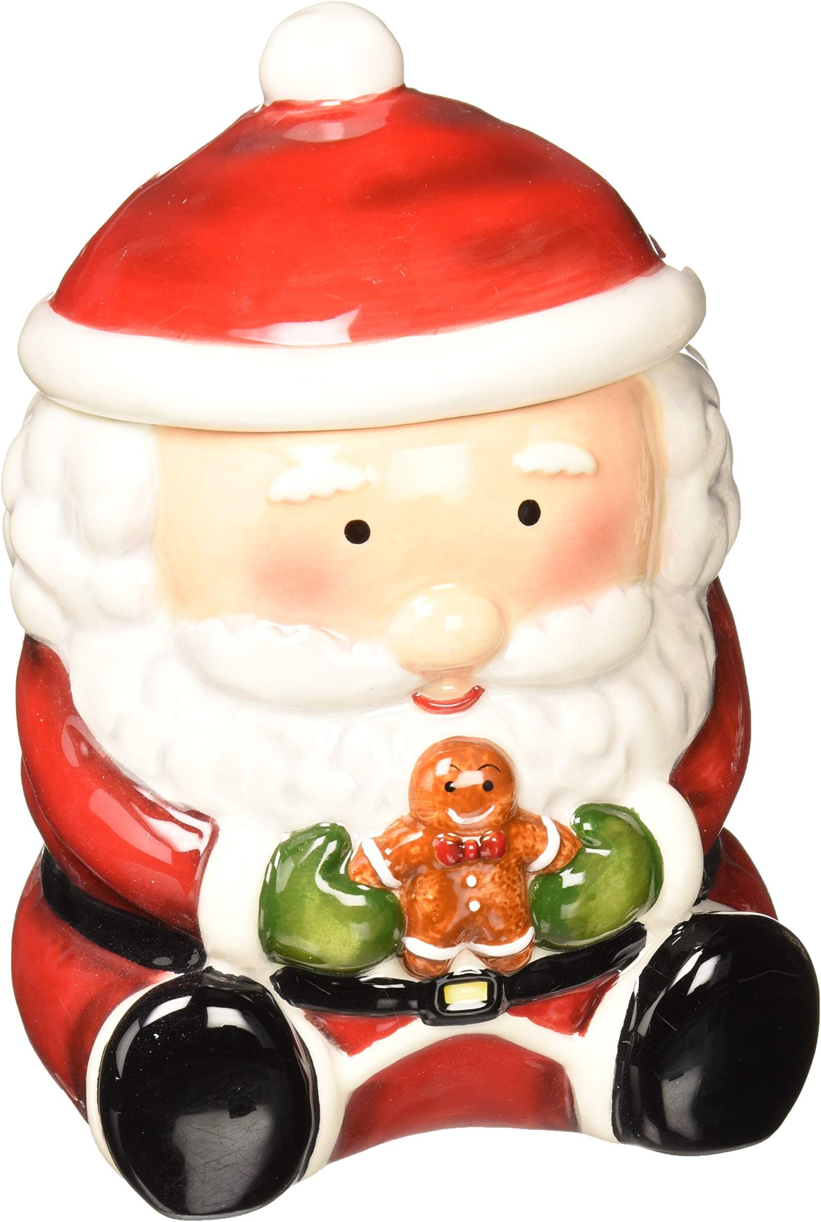 Amazon.com: Cosmos Gifts Santa with Gingberbread Man Cookie Jar, 7-1/8 ...