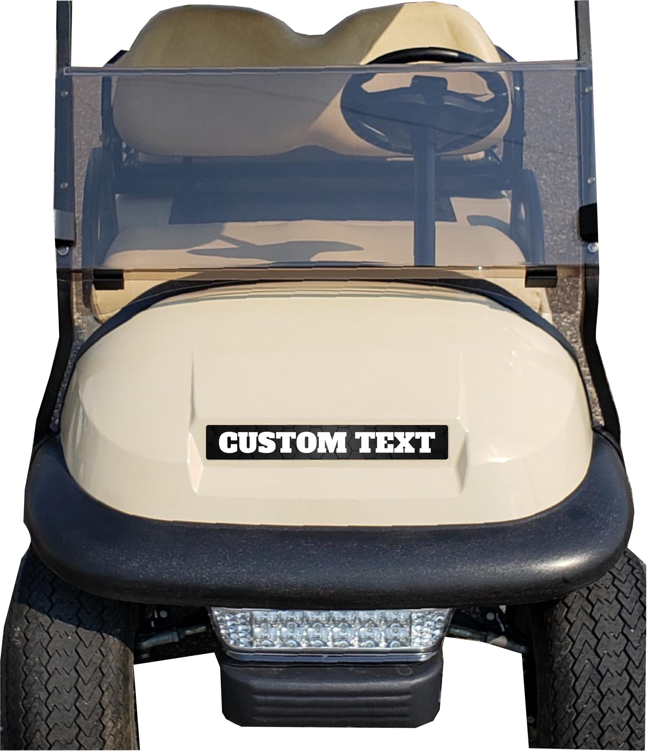 Buy Custom Text Black Background Club Car Precedent Golf Cart Front ...