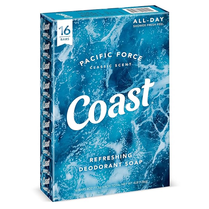 Amazon.com : Coast Refreshing Deodorant Soap Bar - 16 Bars - Thick Rich Lather Leaves Your Body ...