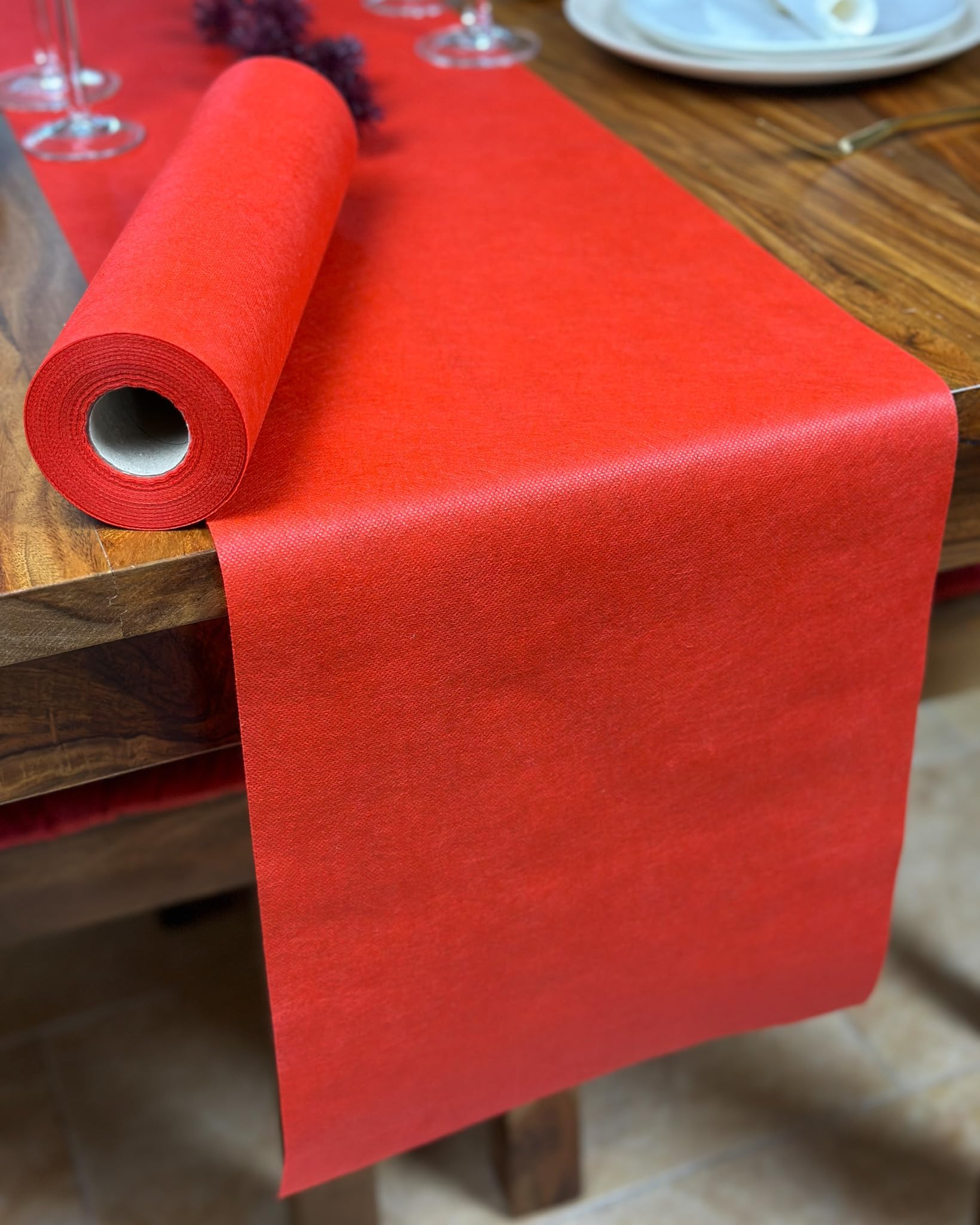 NATUARTE, Red Table Runner, Felt Roll of 25 meters x 30 centimeters ...