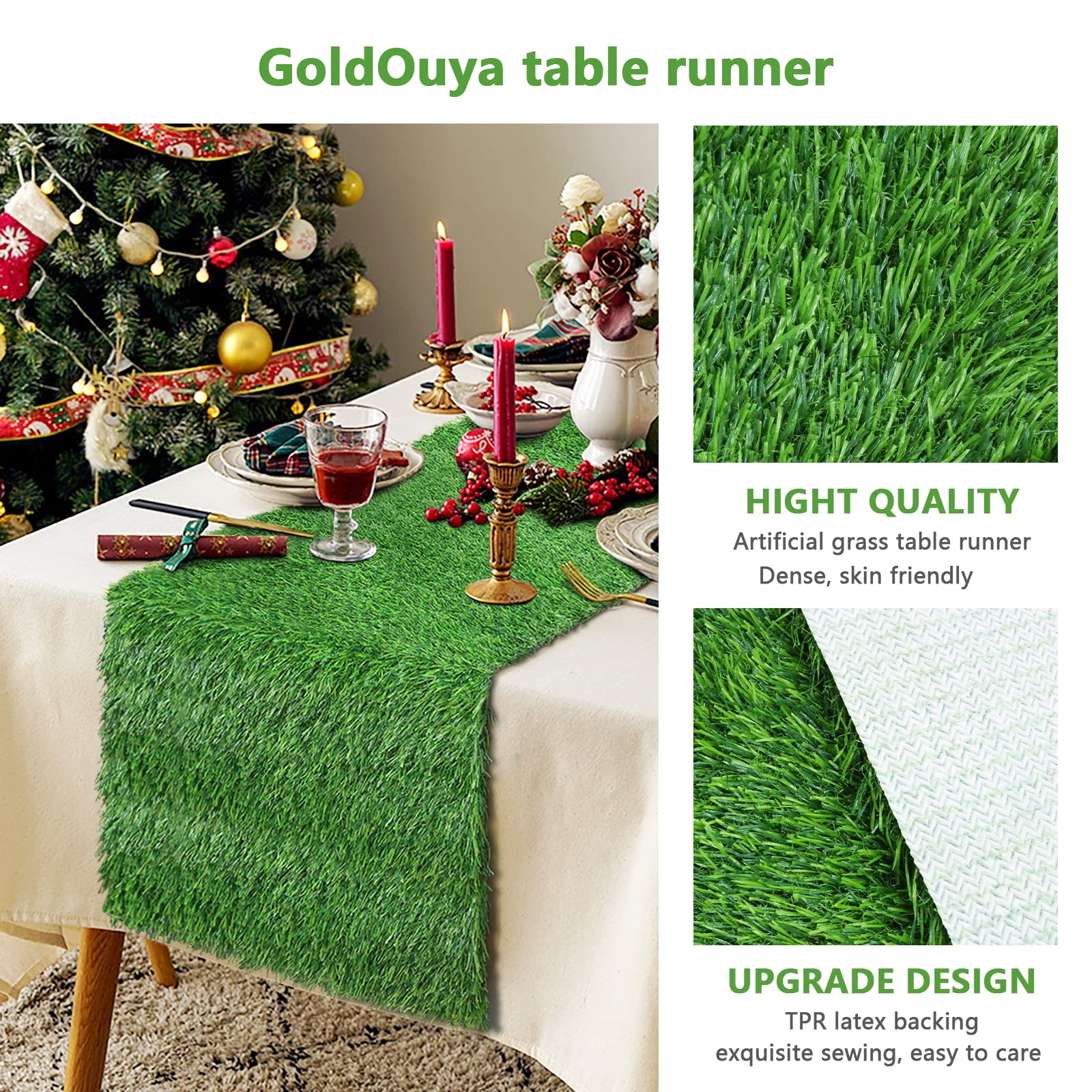 GoldOuya Artificial Grass Table Runner 12x72In, Grass Table Runner ...