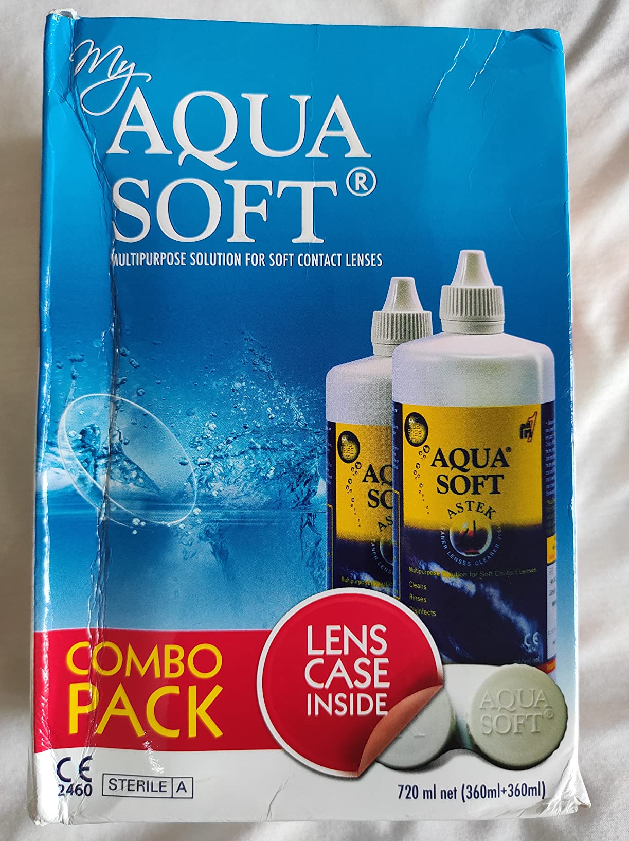 Buy Aquasoft Multipurpose Solution for Soft Contact Lenses 360+360 ...