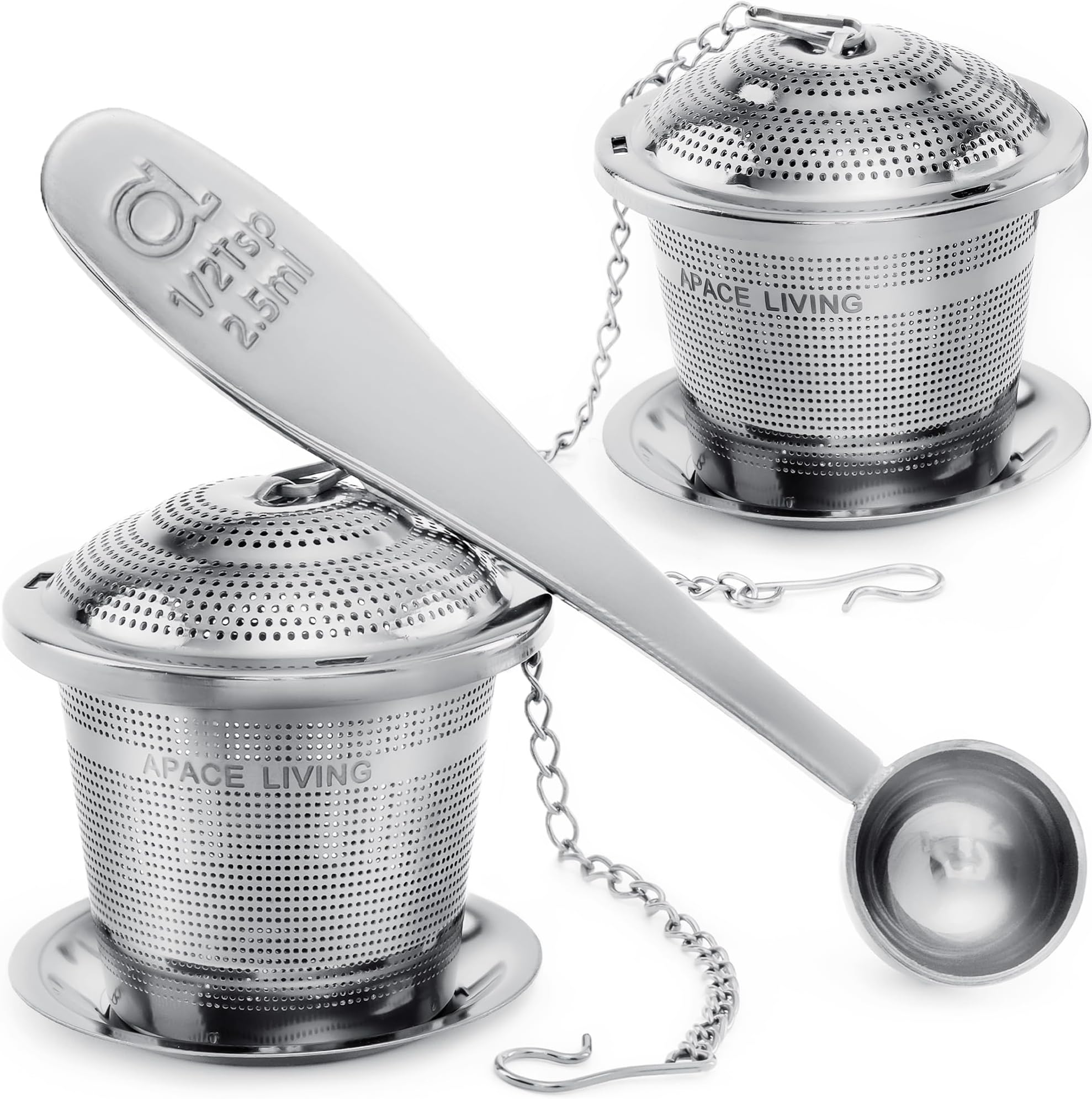 Amazon.com: Tea Infuser (Set of 2) with Tea Scoop and Drip Dray - Ultra ...