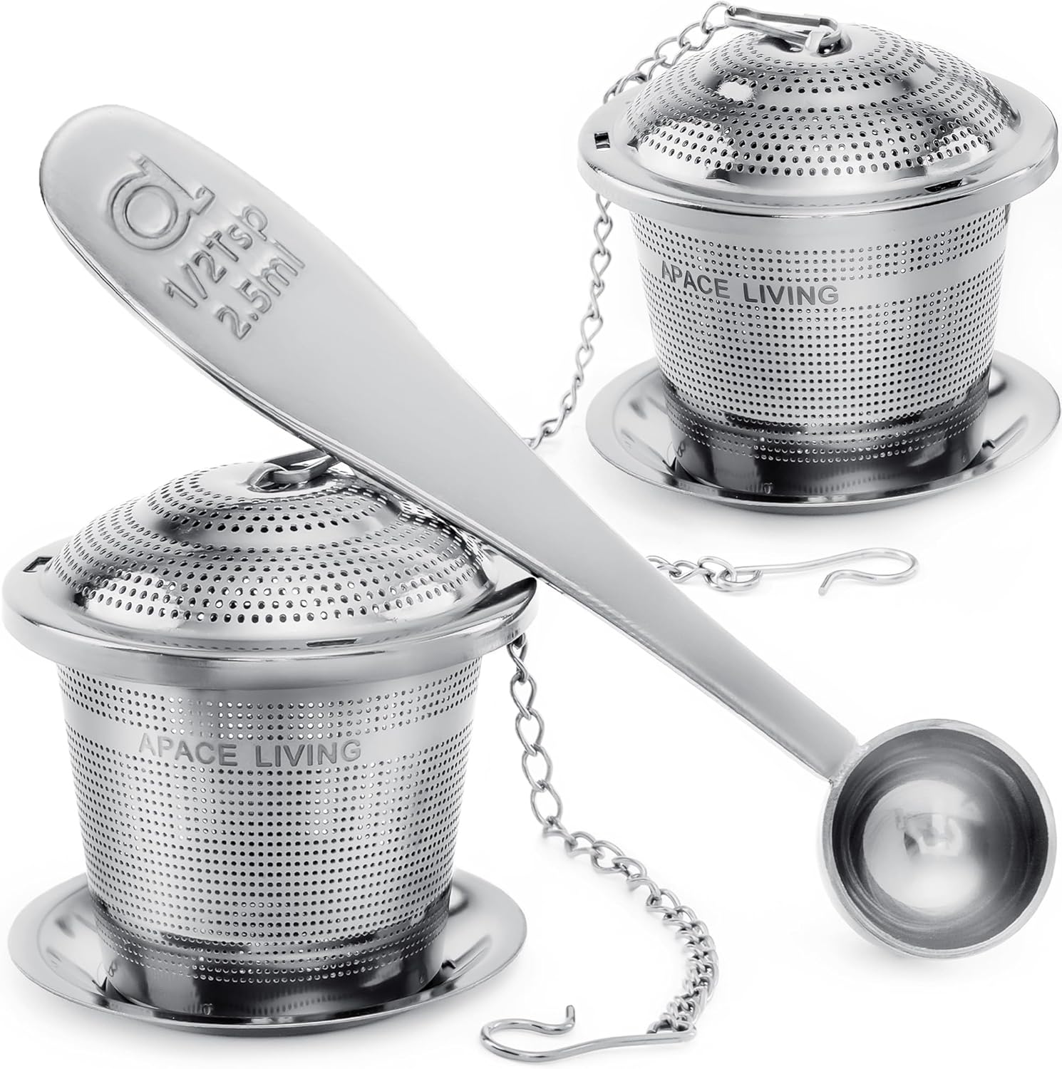 Amazon.com: Tea Infuser (Set of 2) with Tea Scoop and Drip Dray - Ultra ...