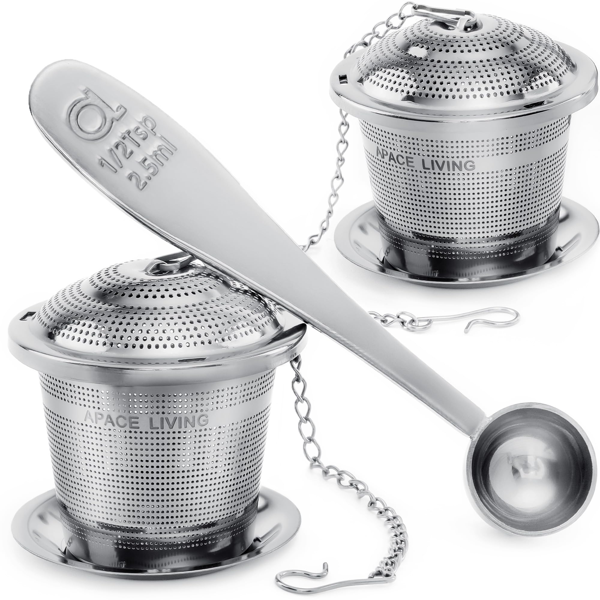 Amazon.com: Tea Infuser (Set of 2) with Tea Scoop and Drip Dray - Ultra ...
