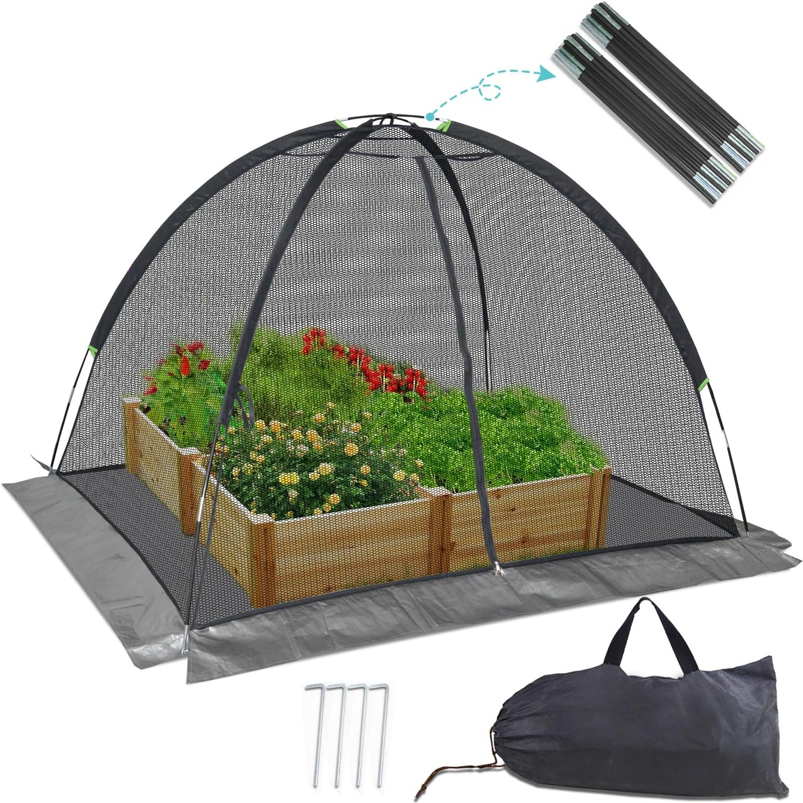 Amazon.com : Pond Net Cover Dome 5X7FT Garden Netting Cover for Leaves ...