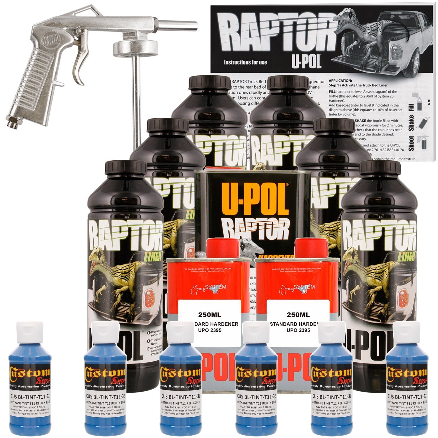 Amazon.com: U-POL Raptor Reflex Blue Urethane Spray-On Truck Bed Liner ...