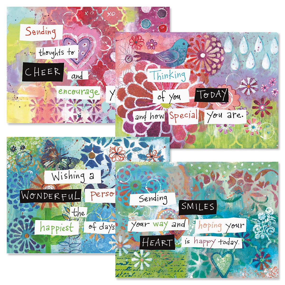Amazon.com : Care & Concern Thinking of You Cards - Set of 8 (4 designs ...