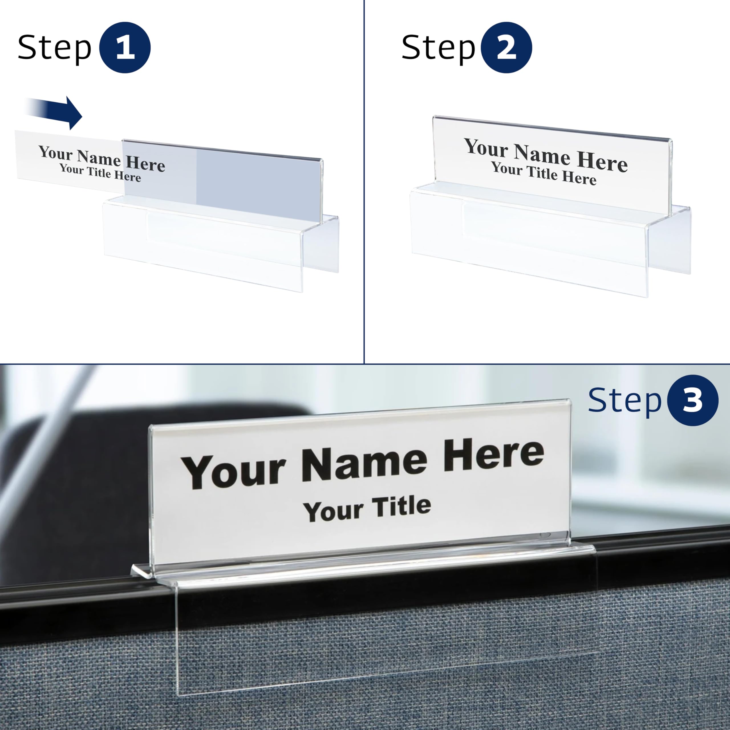 Name Plate Holder 8.5x2 10 Pack Acrylic Name Plate Holders - 8.5x2 Inch ...