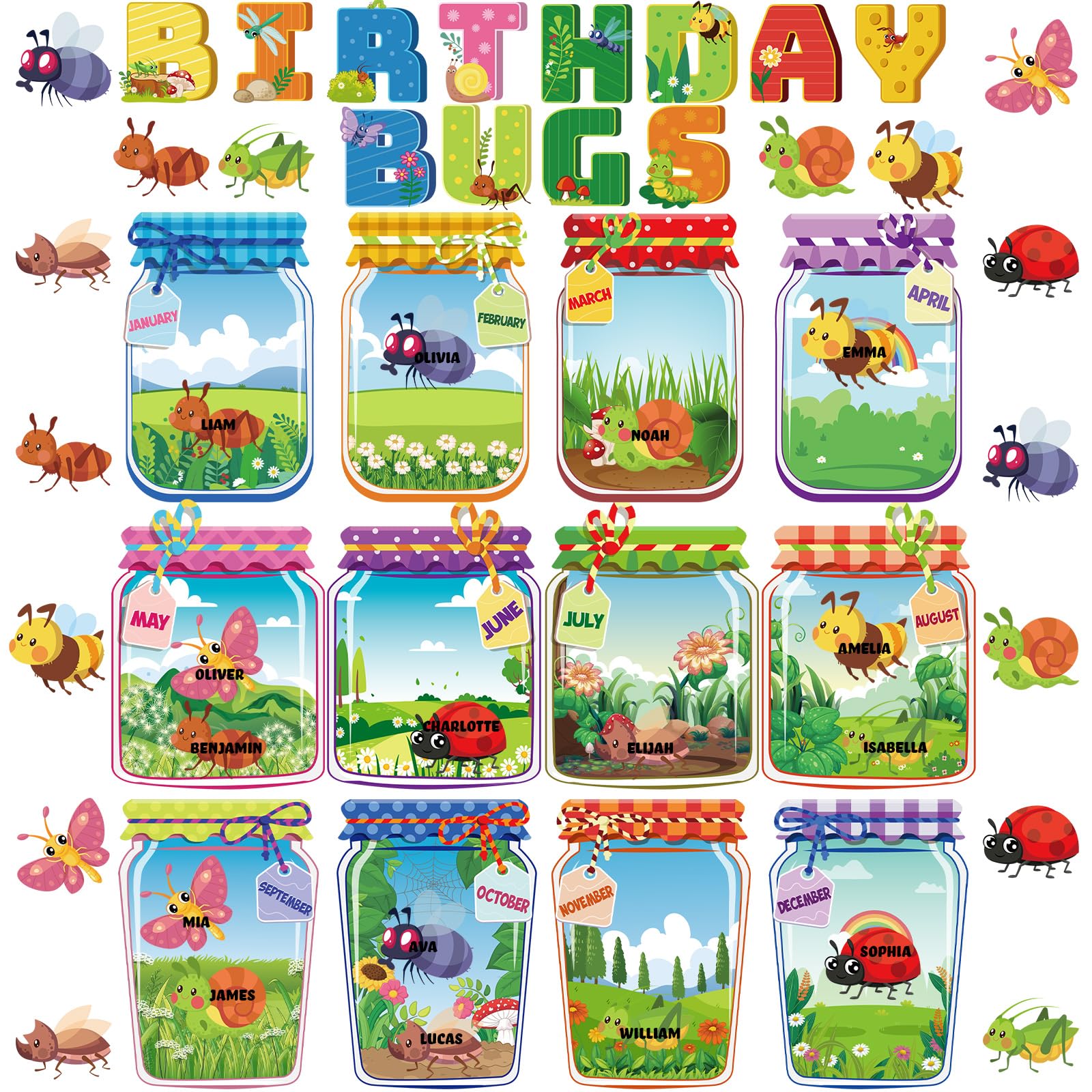 Snapklik.com : Bugs Birthday Bulletin Board Decorations Set For ...