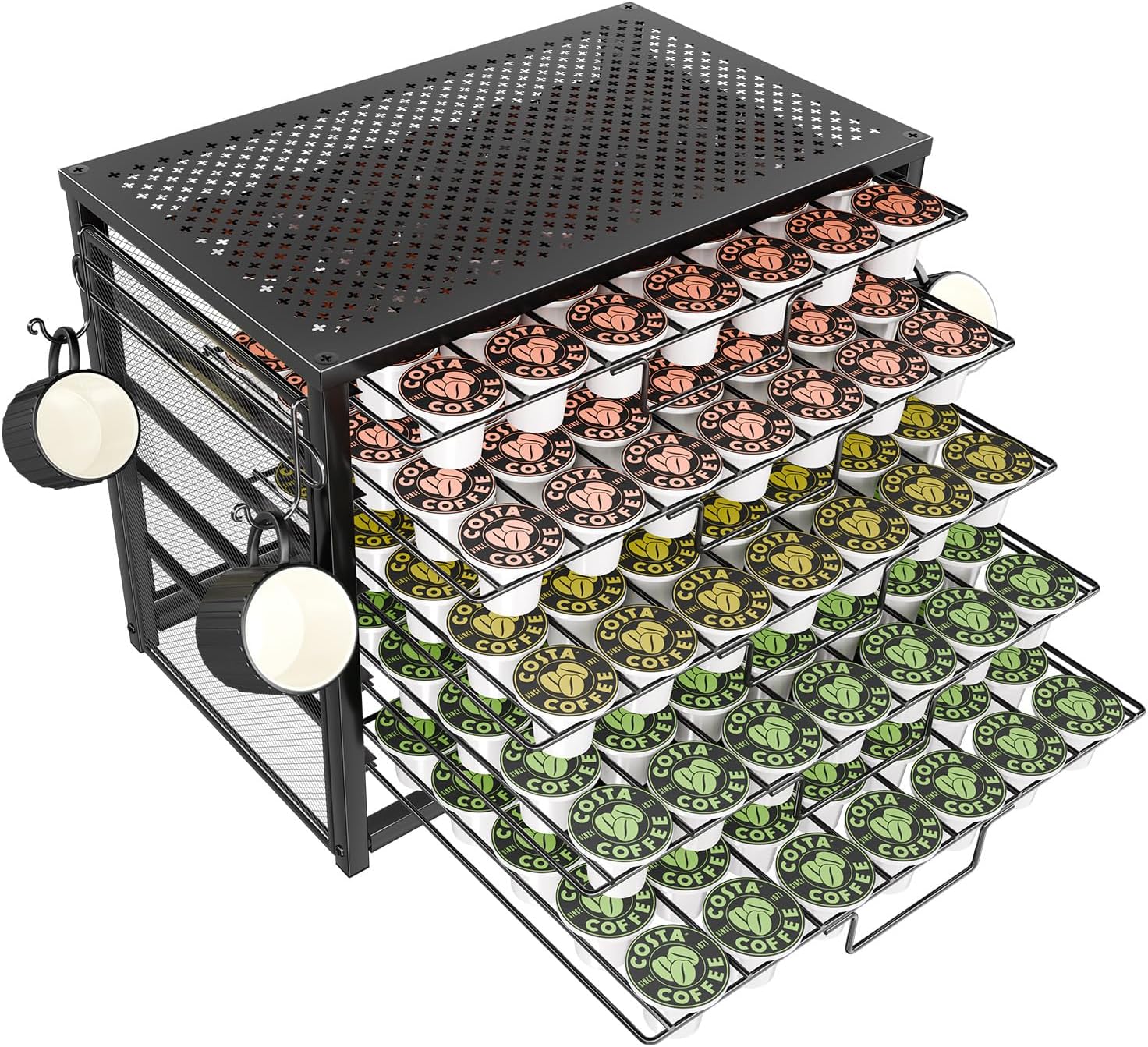 Amazon.com: WELL WENG 70 Capacity 2-tier Bamboo Coffee Pod Holder ...