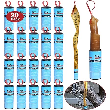 Amazon.com : Fly Strips Indoor Sticky Hanging 10 Pack. Fly Paper Strips ...