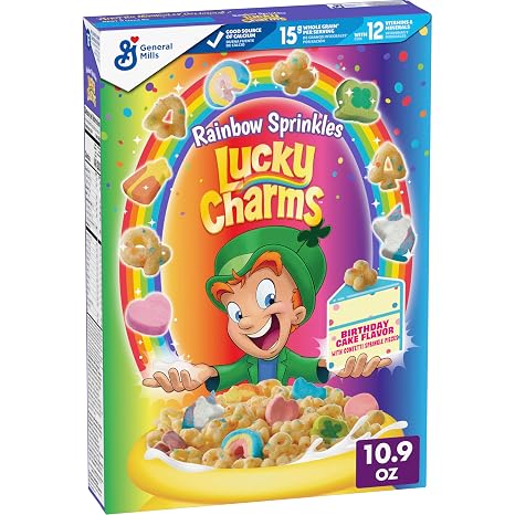 Amazon.com: Lucky Charms Rainbow Sprinkles Cereal with Marshmallows ...
