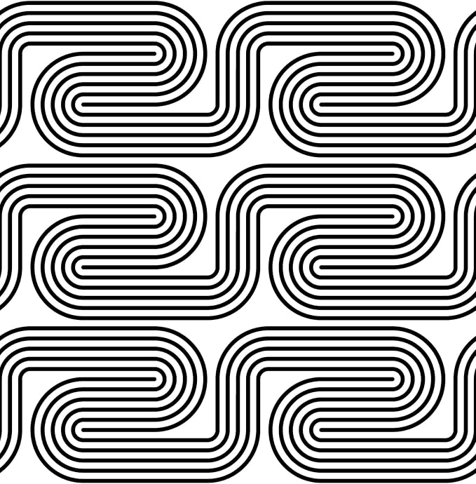 FunStick Modern Black and White Wallpaper Peel and Stick Swirl ...