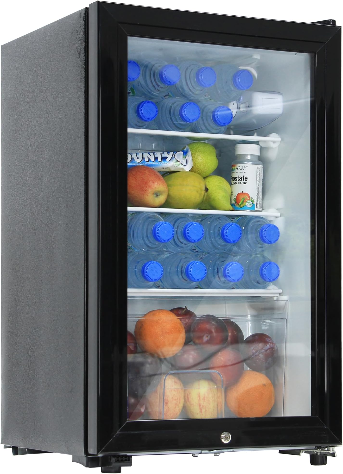 Rubik 65L Refrigerator with Key Lock Glass Door, AC 220V Beverage ...