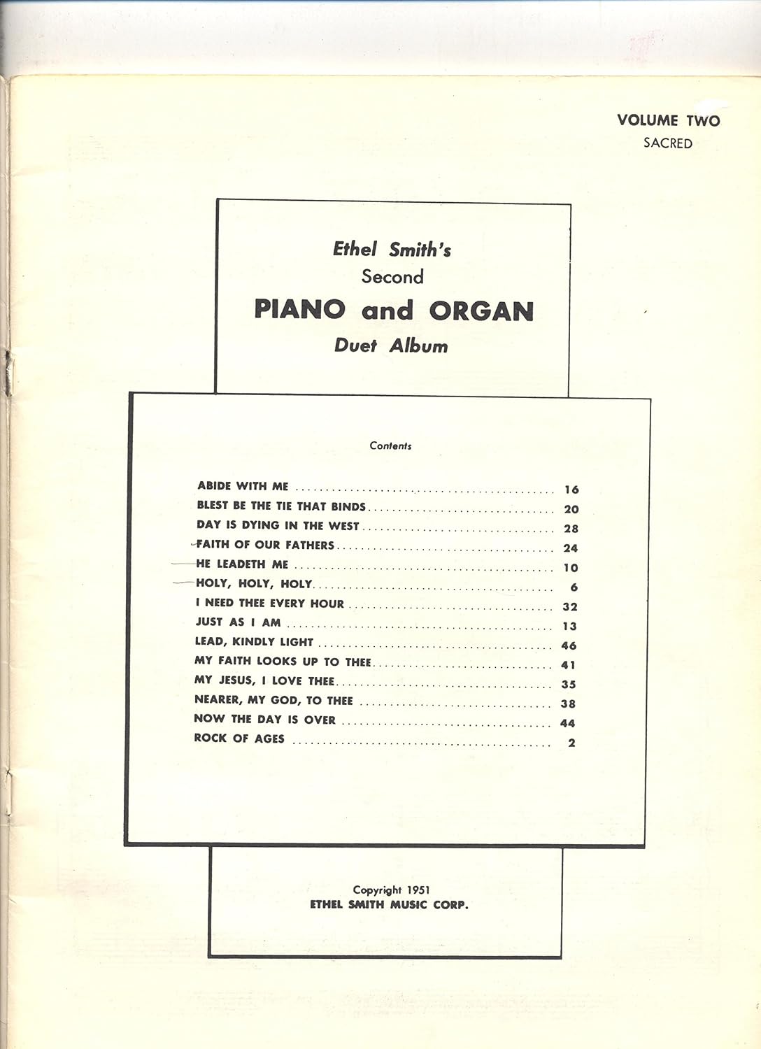 ETHEL SMITH'S PIANO AND ORGAN DUET ALBUM : VOLUME 2 - SACRED: Ethel ...