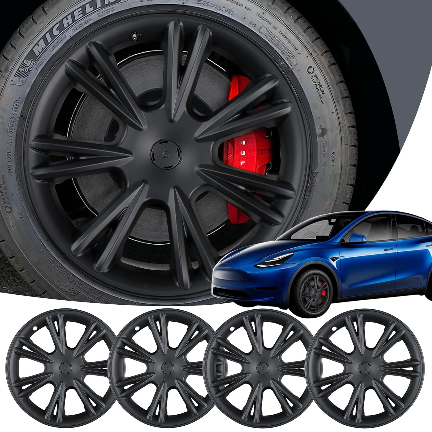 Amazon.com: Peforway 19 inch Wheel Covers for Tesla Model Y 2020-2023 ...