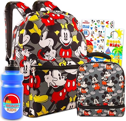 Amazon.com | Disney Mickey Mouse Backpack and Lunch Box Set For Kids ...