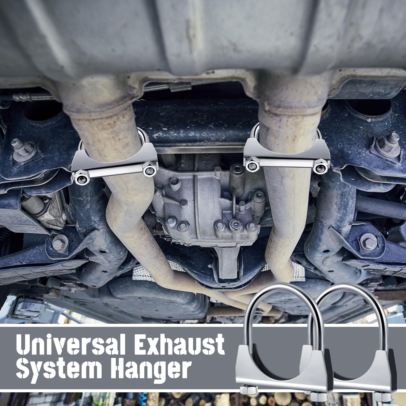 Snapklik.com : 2 Pcs 2.5 Inch Heavy Duty Exhaust Clamp U Bolt Clamp ...