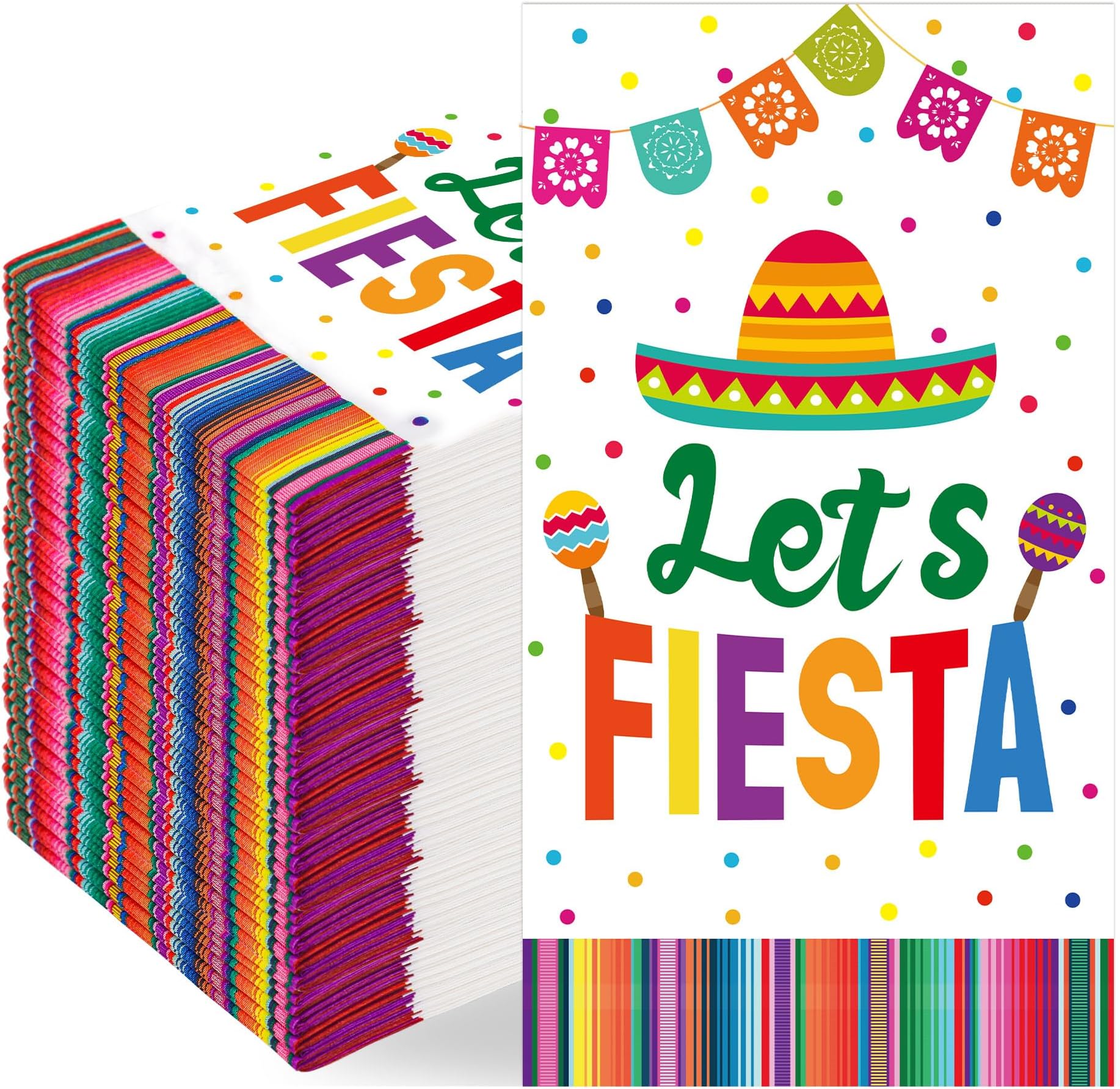 Amazon.com: 48 PCS Mexican Fiesta Napkins Mexico Guest Paper Napkins ...