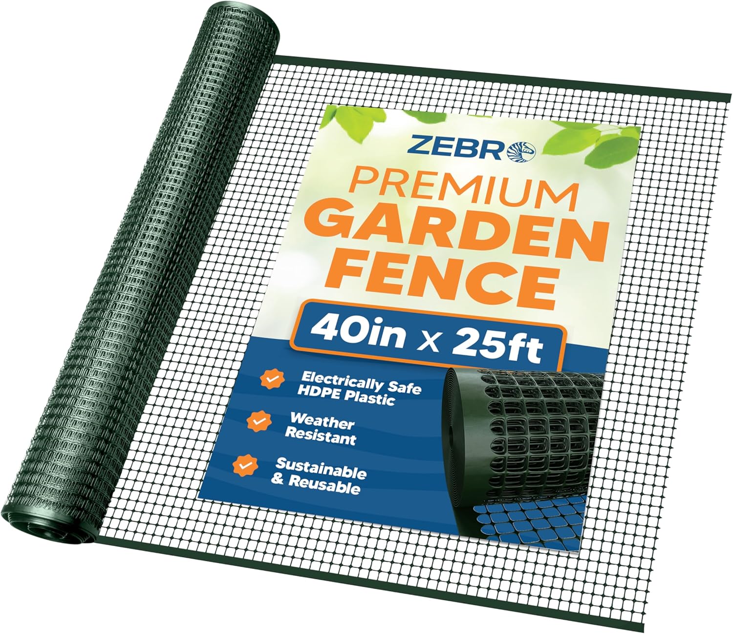 Amazon.com : 3/4" Square Mesh Plastic Fence Roll (40" x 25' - Green ...