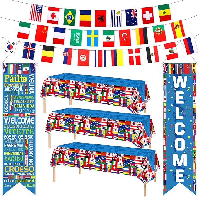 Amazon.com: 6PCS International World Flags Banner Decorations ...