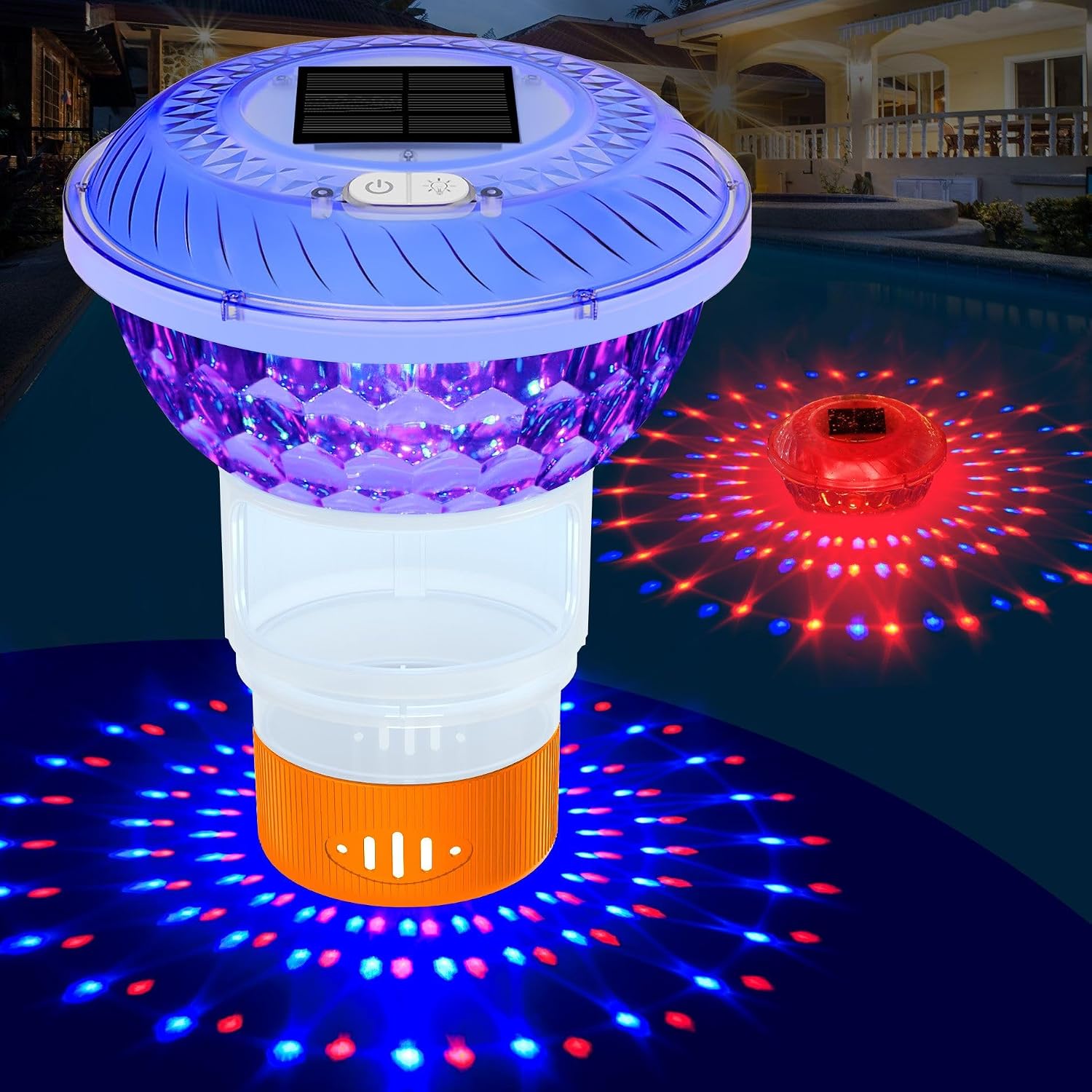 Amazon.com : Chsuiwe Solar Chlorine Floater with Colorful Light Show ...