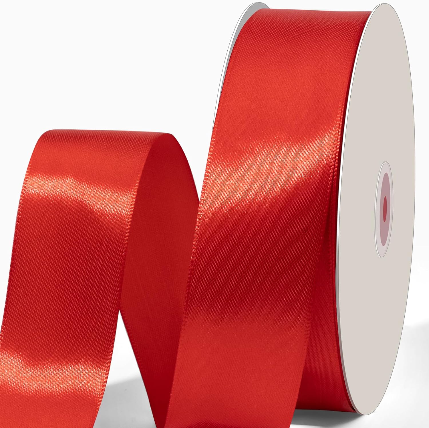 Funfery 100 Yard 1-1/2 Inch Red Satin Ribbon for Gift Wrapping,Solid ...