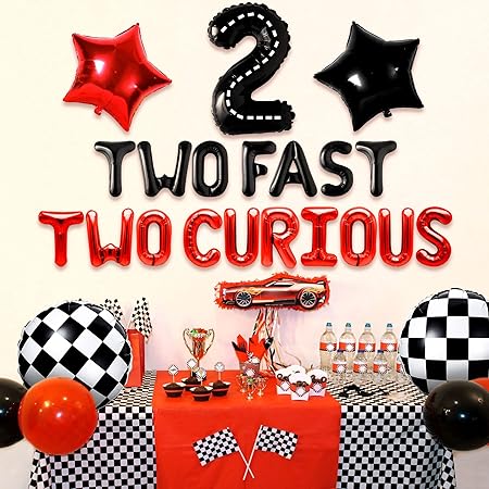 Amazon.com : JeVenis Two Fast Two Furious Birthday Decorations Two Fast ...