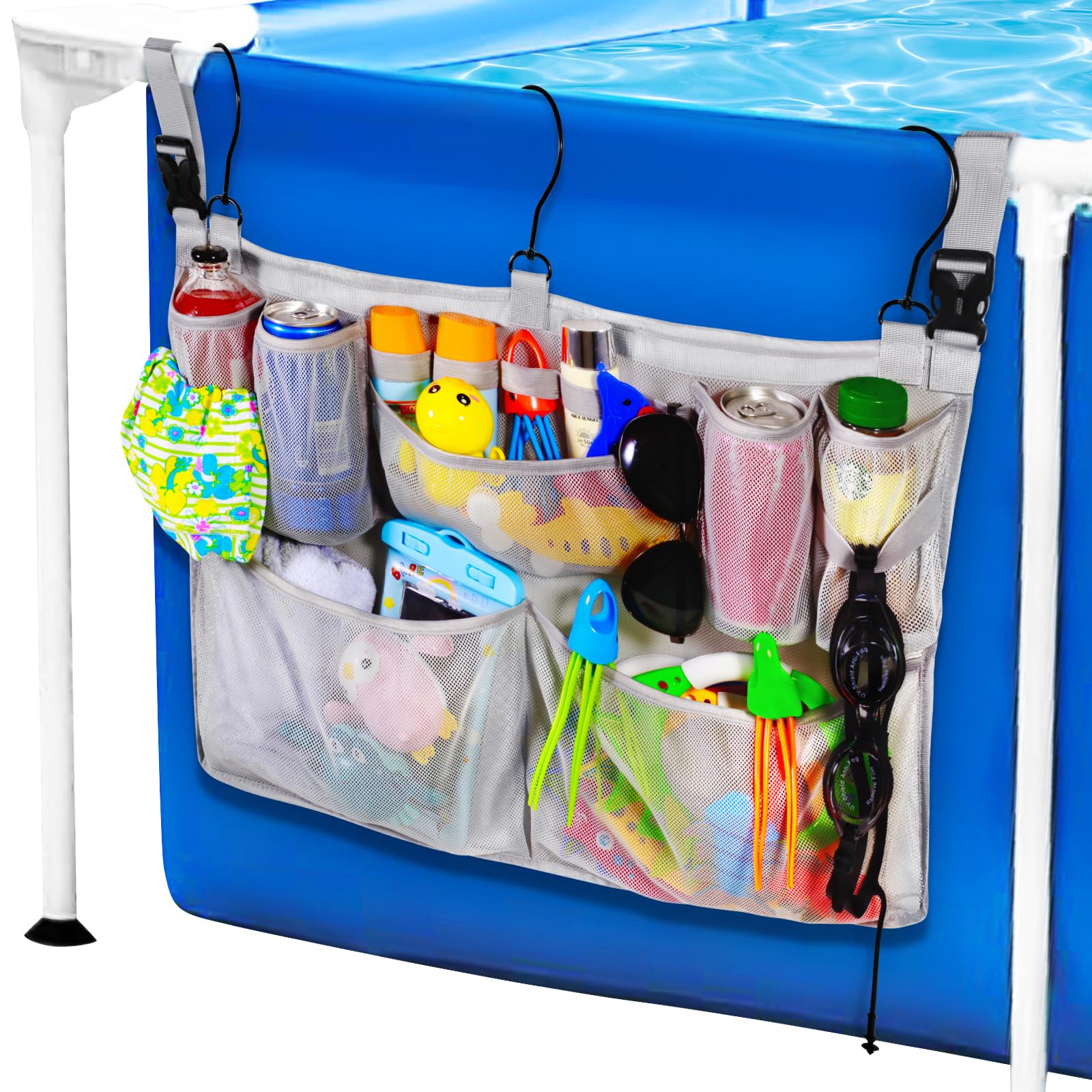 Amazon.com: Above Ground Pool Hanging Bag Poolside Storage Basket ...