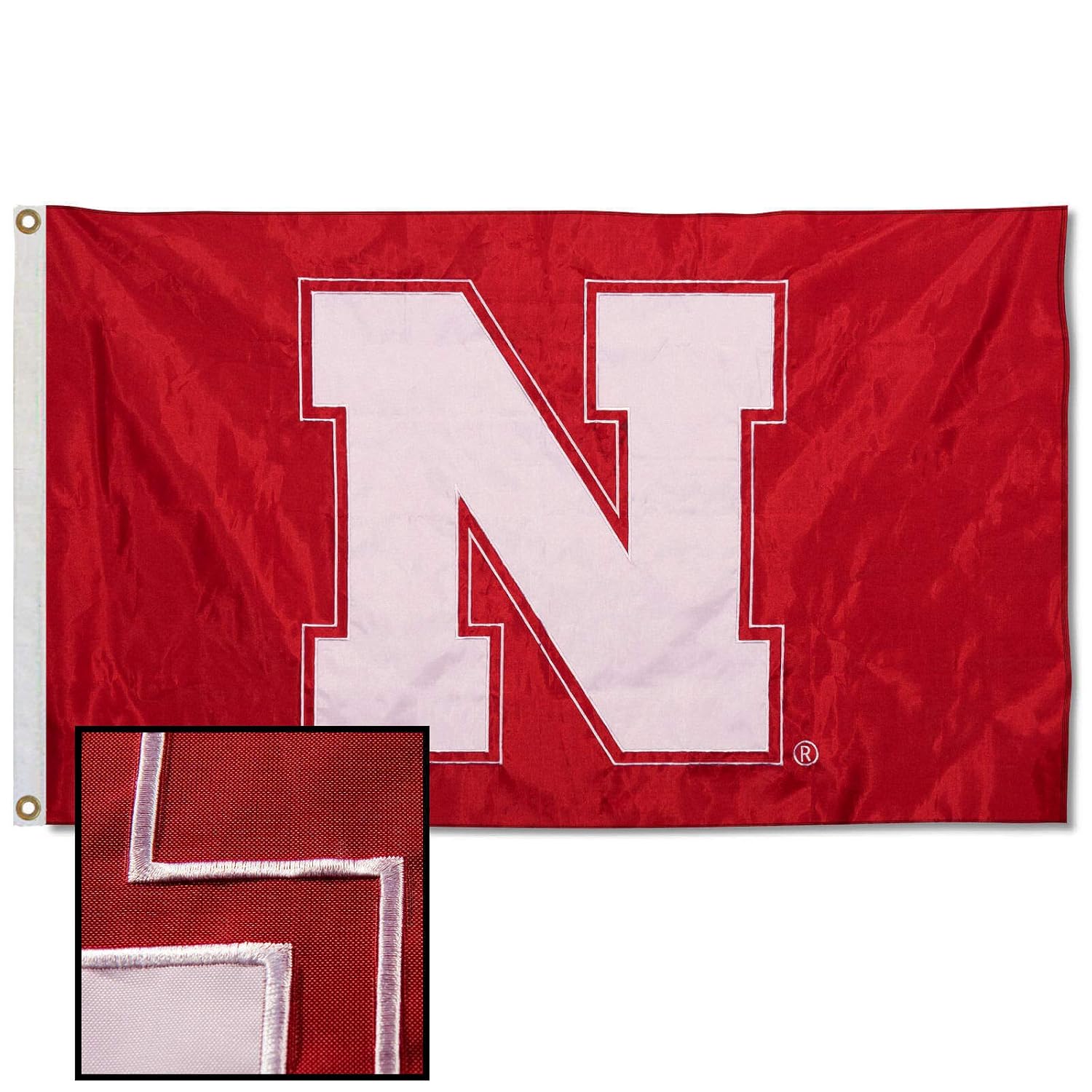 University of Nebraska Cornhuskers Embroidered and Stitched Nylon Flag ...