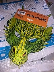 Amazon.com: Green Rubber Dragon Mask Costume Accessory : Clothing ...