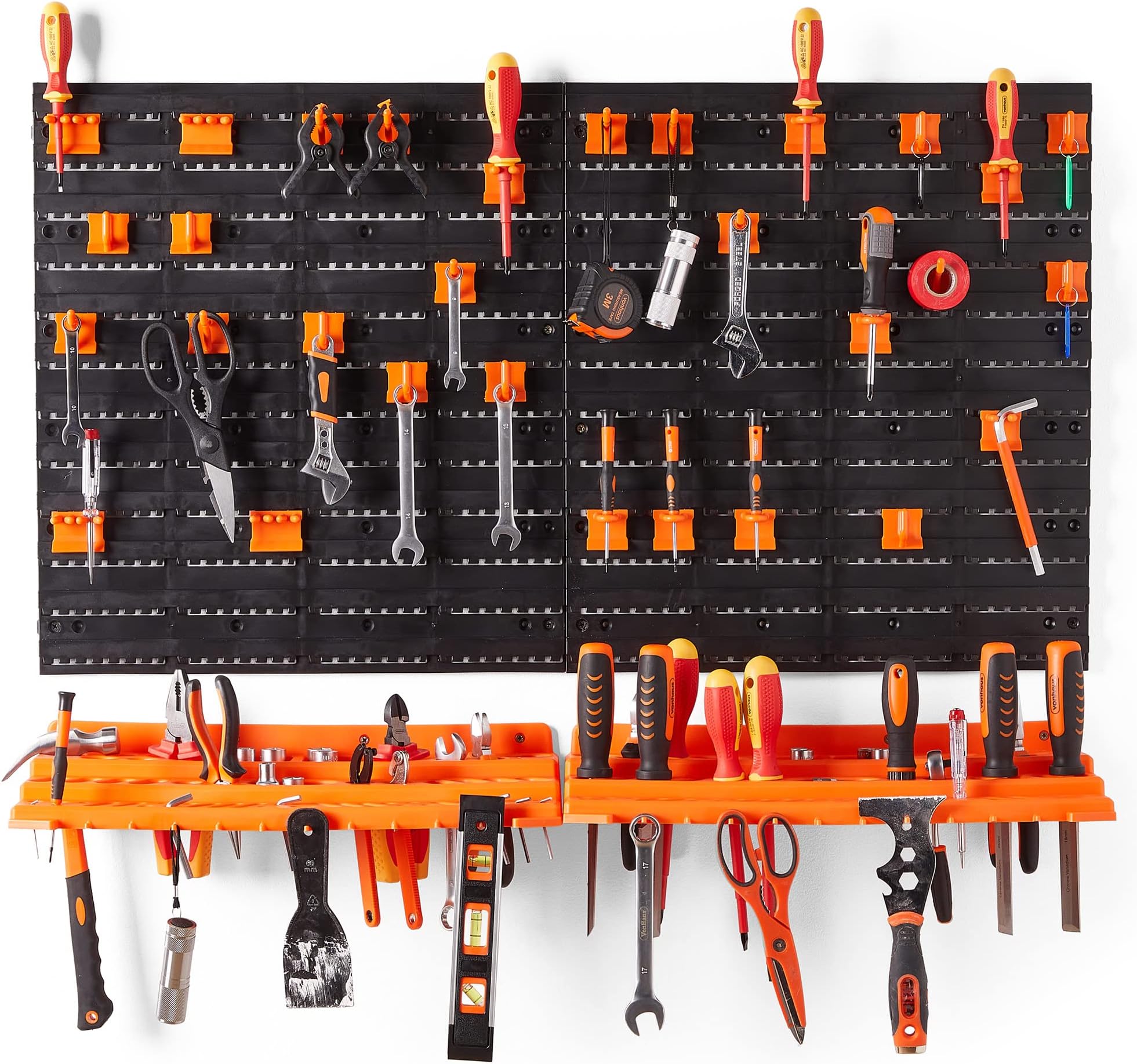 VonHaus Garage Tool Storage with Shelf & Pegboard For Multiple Tools ...