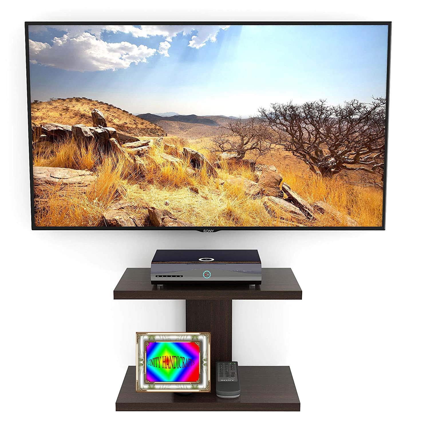 UNITY HANDICRAFTS Wooden Setup Box Stand Floating Shelf Wall-Mounted TV ...