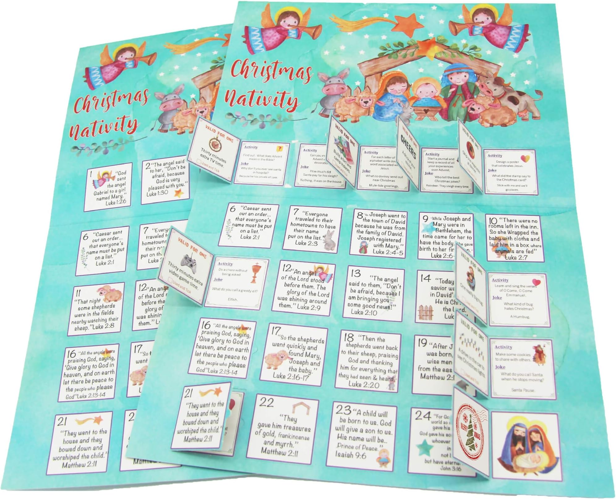 Amazon.com: 2024 Advent Calendar, Nativity Scene Jesus is Born ...