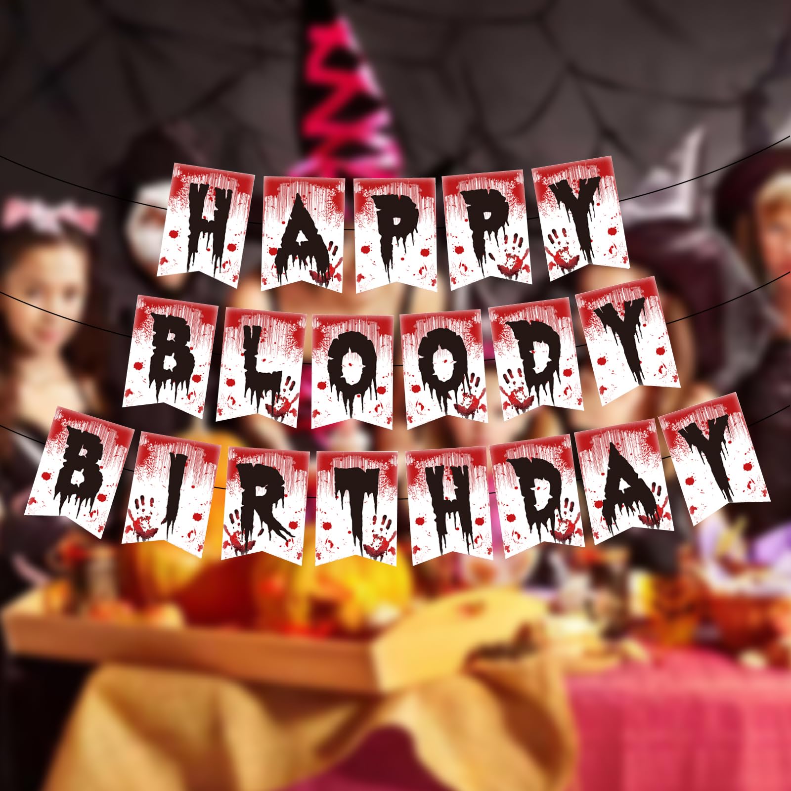 Snapklik.com : Horror Themed Birthday Party Banner Halloween Happy ...