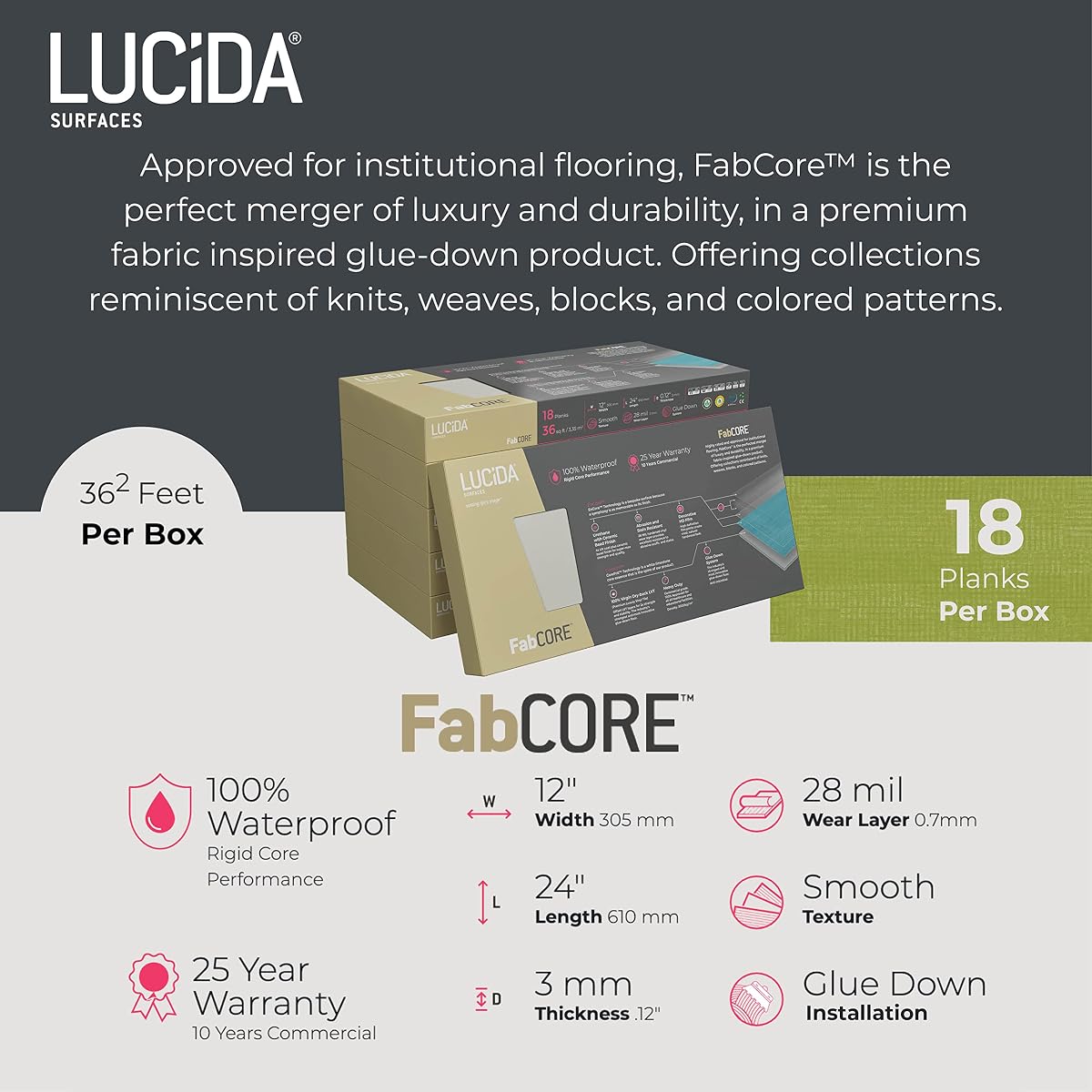 $18/mo - Finance Lucida Surfaces Luxury Vinyl Floor Tiles | Glue Down ...