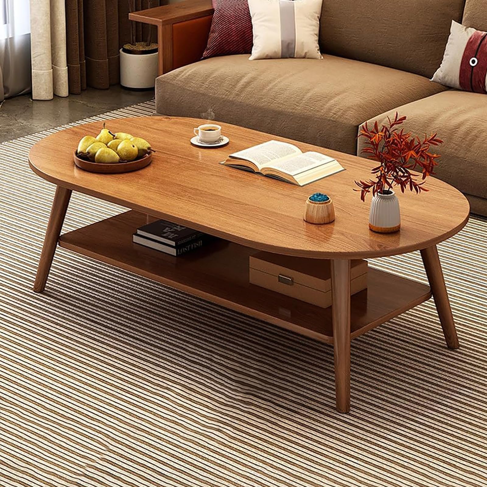 Amazon.com: Modern Coffee Table for Living Room,Solid Wood Coffee Table ...