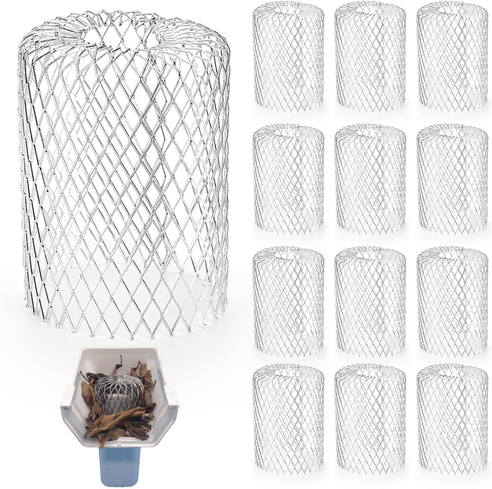 Noamus 12 Pack Gutter Downsport Guards, 3.5 Inch Expandable Aluminium ...