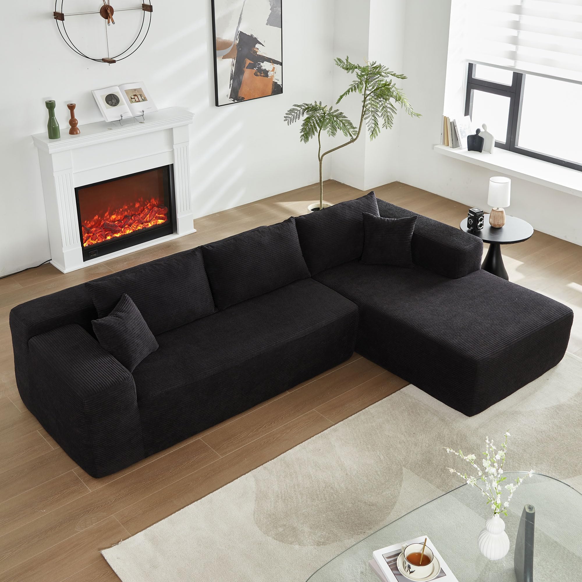 Amazon.com: 104" L-Shape Modular Sectional Sofa Couch - Comfy ...