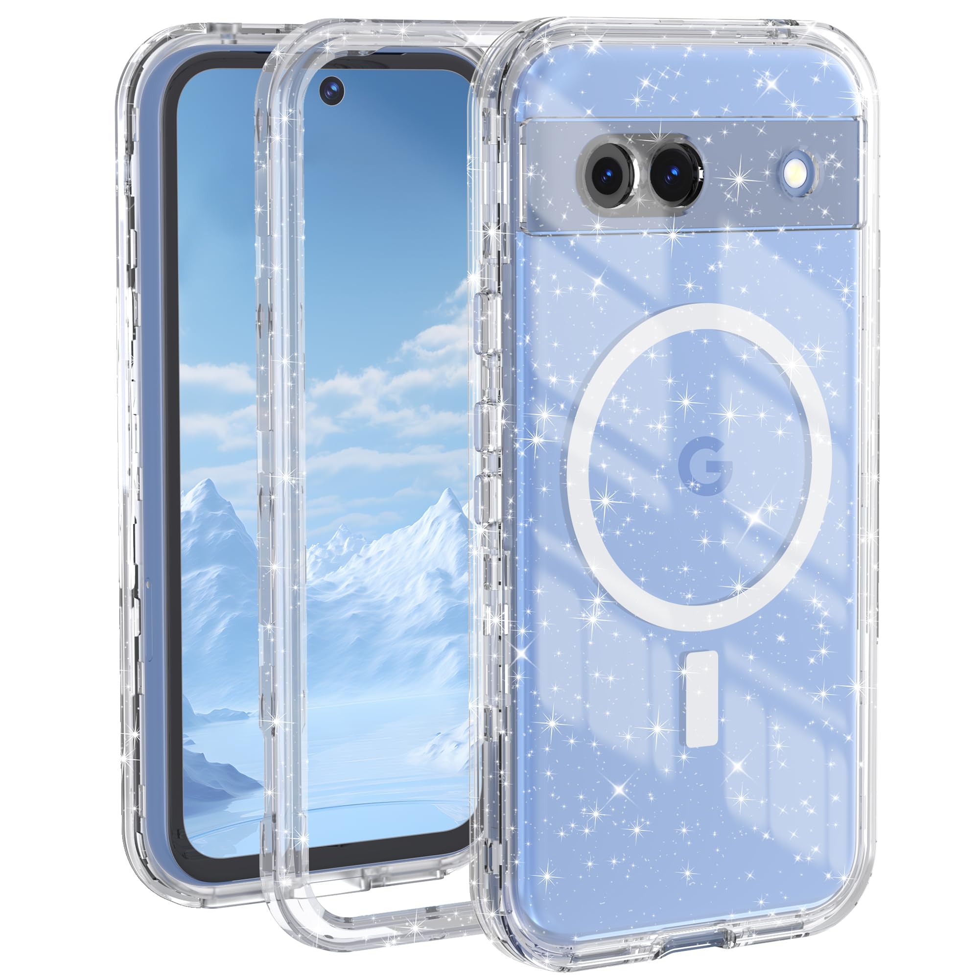 Amazon.com: ANNSD for Google Pixel 8a Case,Compatible with Magsafe, Translucent Protective ...